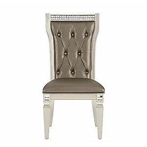 Wycian Kitchen Counter Height Chairs, Patio Dining Chairs 2PCS Wood Champagne Seat Height 18.5" Living Room Bedroom Dining Rooms Garden