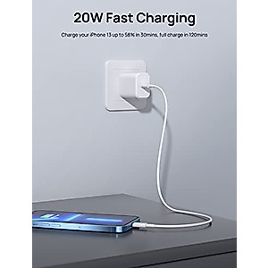 20W USB C Charger, JSAUX USB-C PD Fast Charger Block Type C Wall Charger Power Adapter Compatible with iPhone 14/14 Pro/14 Pro Max/14 Plus/13/12/11/SE, iPad Pro/Air, Google Pixel 6/5/4, Galaxy S22 S21