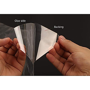 HOHOFILM 2mil Transparent Furniture Protective Film Heat Resistance Gloss Table Top Cloth Mat Self-Adhesive Stickers Clear for Wood Table Kitchen Countertop Anti-Oil 80cmx500cm