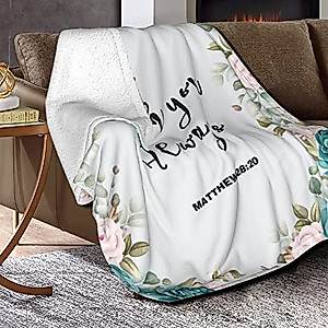 CIUPWQA Scripture Blanket Inspirational Christian Throw Blanket Spiritual Religious Gift with Bible Verse Positive Messages for Prayers Comfort Caring Get Well Gift 50"x40"