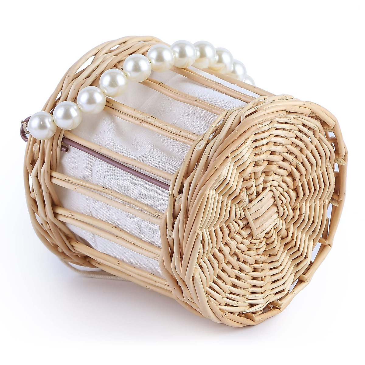 Wicker Purse Handbag Round Crossbody Bag For Women Summer Beach Straw Phone Tote