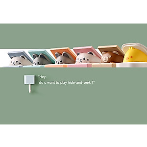 NiceForU Cute Cat Wall Hooks, Wall Mounted Coat Hook Adhesive or Nail for Dual use, Decorate Non Slip Space Saving (Pack of 6)