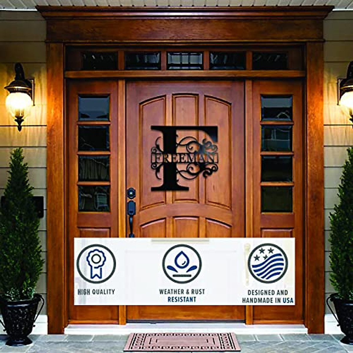 Split Letter Metal Monogram - Custom Last Name Sign - Split Letter- Personalized - Metal Family Name Sign - Door Hanger - Outdoor Metal Sign - Wedding Gift