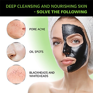 Peel Off Face Mask Charcoal Organic Bamboo with Vitamin C Blackhead Remover Mask, Activated Charcoal Face Mask Skincare Dark Spot Remover for Men and Women, Blackhead Extractor Acne Mask 2.7 oz 80 g