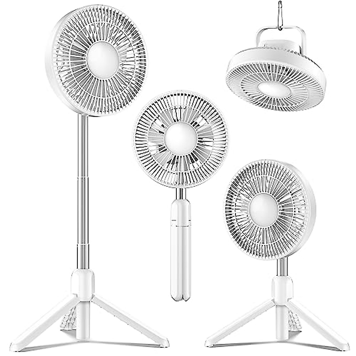 KinYiLO 4 In 1 Multiple Use Portable Fan for Desk,Home,Office,Indoor,Bedroom, Height Adjustable Tablet/Floor Fan, USB Fan with Tripod Stand, 4000mah Rechargeable Battery Operated, Remote Control