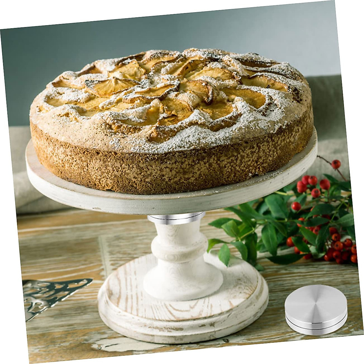 NAMOARLY 2pcs Turntable Base Garnish Tray Turntable Organizer 2 Tier Cake Stand Rotating Cake Stand Bases Stand for Cake Tool Tray Lazy Susans Aluminum Alloy Tv Cabinet Bearing to Rotate