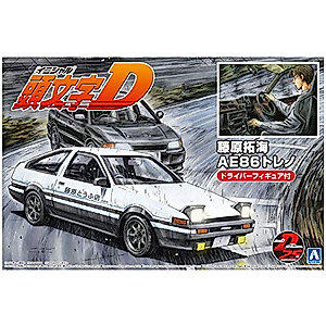 Aoshima Initial D: Fujiwara Takumi AE86 Trueno with Figure 1:24 Scale Model Kit
