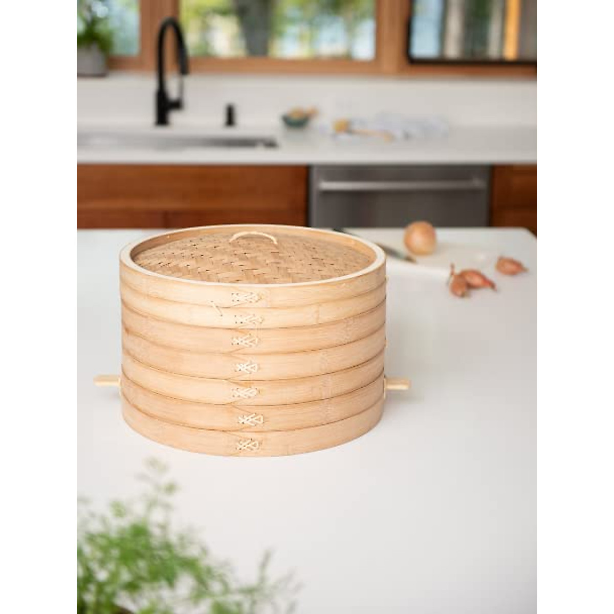 Bamboo Harvest Storage Basket, Stackable with Lid