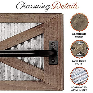 Autumn Alley Farmhouse Rustic Towel Rack Holder - Wood Towel Rack - Farmhouse Towel Holder for Rustic Bathroom and Farmhouse Kitchen Style Décor - 24" Wall Mounted, Rustic Brown
