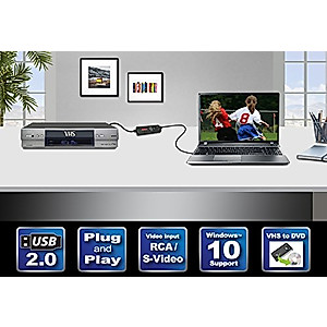 Diamond Multimedia VC500 One Touch VHS to Digital File, DVD Converter with Easy to use Software, Convert, Edit and Save For Win7,8,10,11