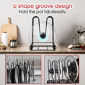 G-TING Pot Rack Organizers, 8 Tiers Pots and Pans Organizer for Kitchen Organization & Storage, Adjustable Pot Lid Holders & Pan Rack for Kitchen, Lid Organizer for Pots and Pans With 3 DIY Methods