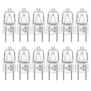 G8 Light Bulbs 20Watt 120Volt Halogen Light Bulb G8 Base Bi-Pin Shorter 20W T4 JCD Warm White Under Cabinet Puck Lighting Replacements,12Pack