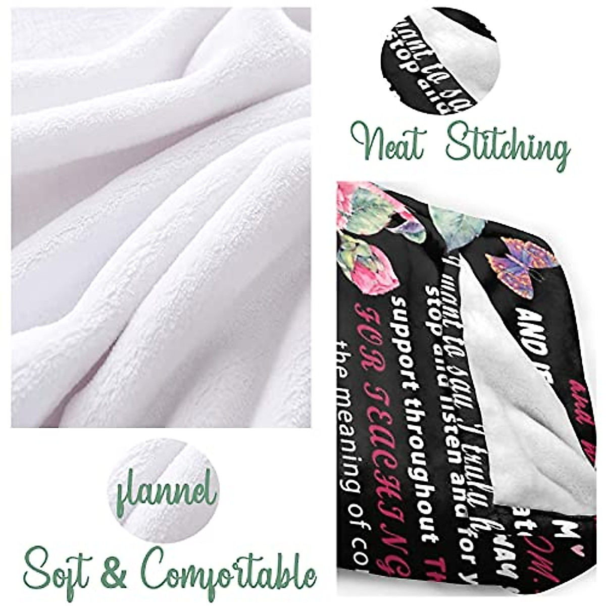 Mom Gift from Son Daughter Personalized Soft Flannel Blankets Flower Butterfly Throw Blankets Gift for Mothers Day Birthday Family Holiday 50"x 60"