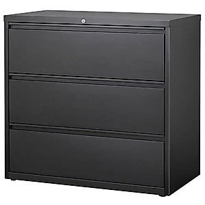 Hirsh 42-in Wide HL8000 Series Metal 3 Drawer Lateral File Cabinet Black