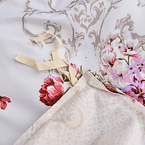 Candid Bedding Duvet Cover Twin Size - 5 Piece Ultra Soft Washed Floral Duvet Cover Comforter Cover with Zipper Closure (1 Duvet Cover + 4 Pillow Shams)