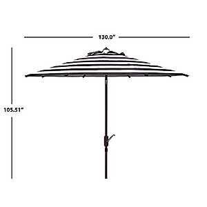 Safavieh PAT8104A Outdoor Iris Fashion Line Black and White 11-Foot Round UV Protected Umbrella