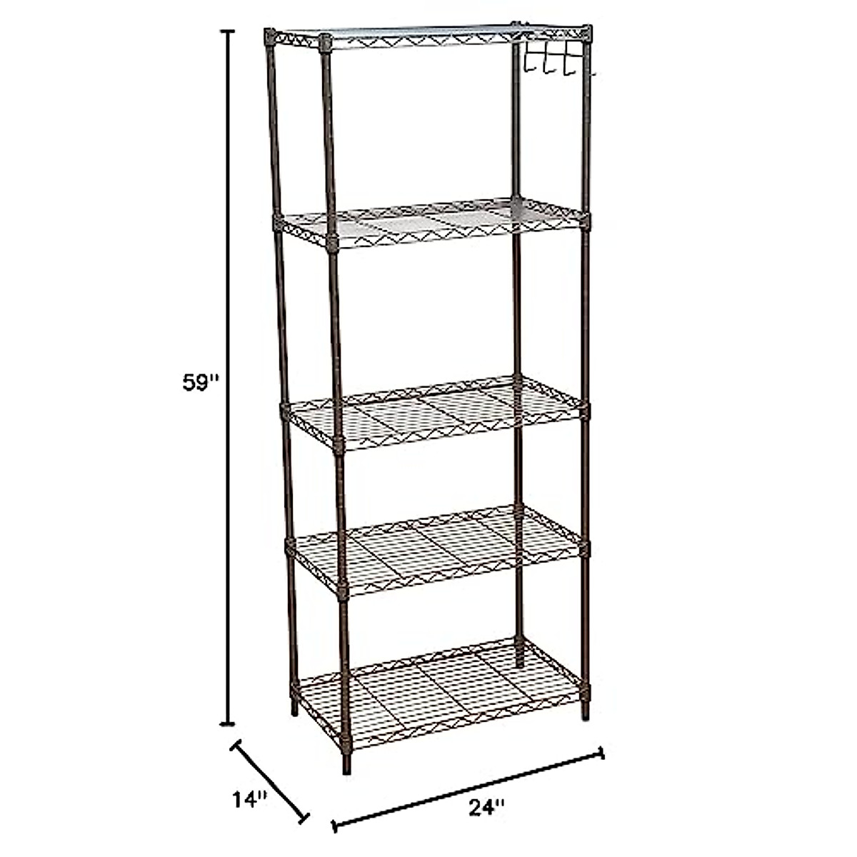 Juggernaut Storage 24"W x 14"D x 59"H Five-Shelf Steel Shelving Unit, 1000 lb Capacity, Silver,SWS241459-5S