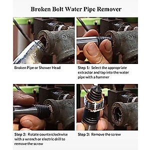 QWORK Screw Extractor Easy Out Damaged Bolt Extractor Kit Stripped Broken Screw Remover for M4-M18 (1/8"-3/4")