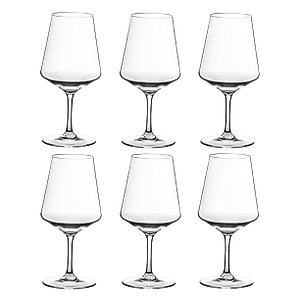 20-ounce Unbreakable Wine Glasses-Plastic Stem Wine Glasses, set of 6-All Purpose,Red or White Wine Glass,Dishwasher Safe,BPA Free