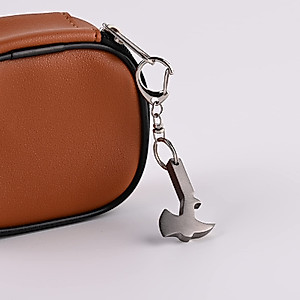 NBGDY Titanium Bottle Opener Keychain,Ultra light only 0.32 oz, axe shaped beer bottle opener, with stainless steel key ring（KPQ-1020