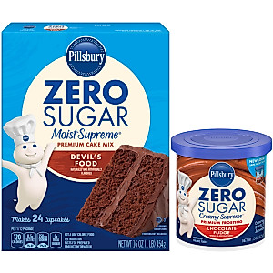 Pillsbury Moist Supreme Sugar Free Devil's Food Cake Mix, 16 Oz. And Pillsbury Creamy Sugar Free Frosting Chocolate Fudge, 16 Oz5