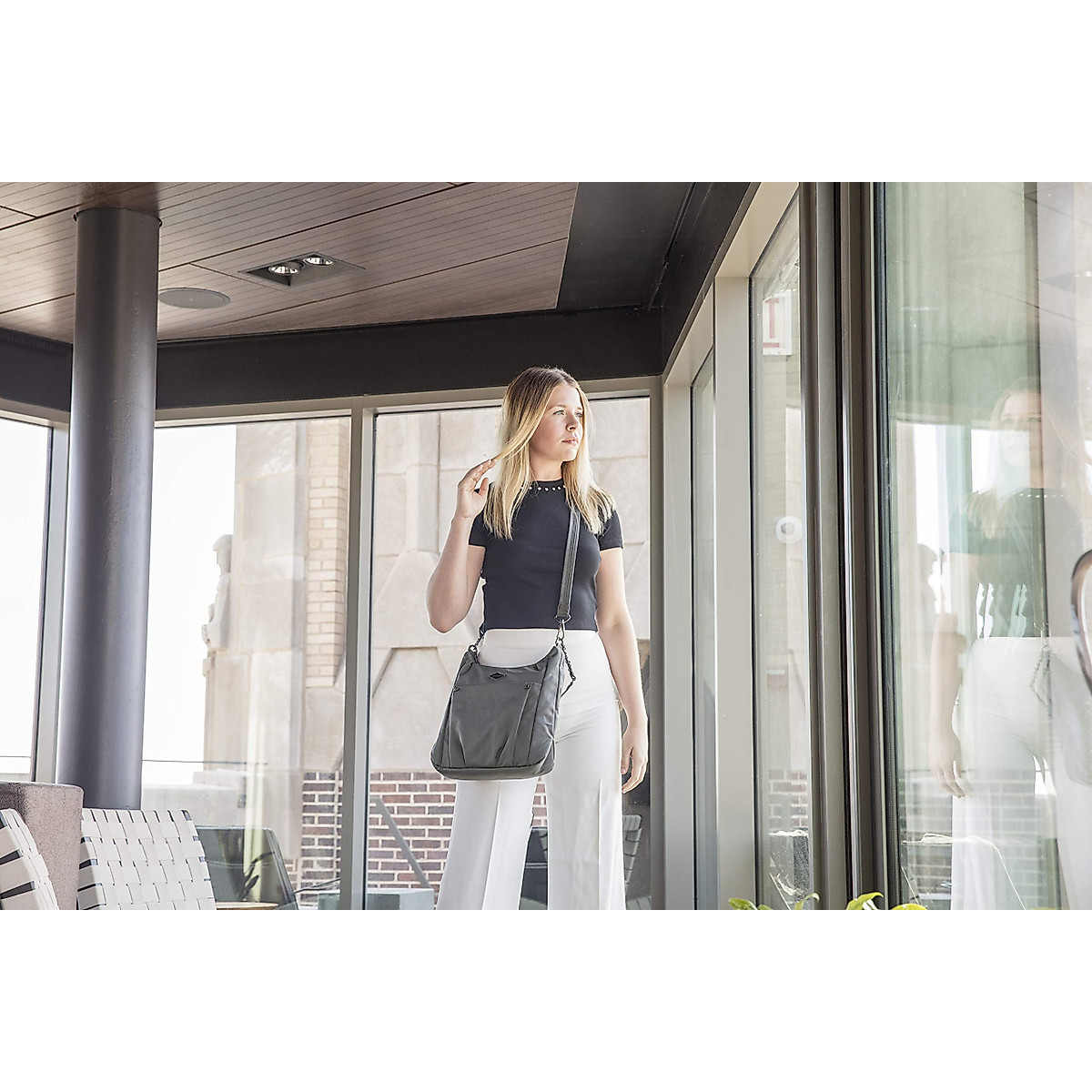 Travelon Hobo Crossbody Bag, Wine, 13 x 11 x 3