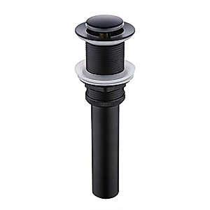 KES Bathroom Sink Drain without Overflow Pop Up Drain Assembly Vessel Sink Stopper Matt Black, S2007D-BK