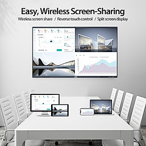 JAV Smart Board 75" Interactive Whiteboard 4K Touchscreen, Digital Presentation Electronic Smart Whiteboard Built-in Camera for Classroom Home Office Studio (Wall Mount Included)