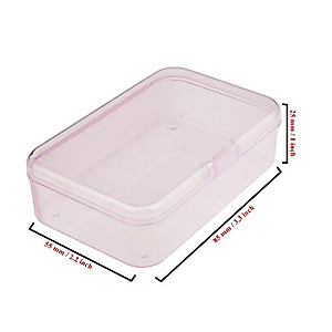 Goodma 12 Pieces Mini Rectangular Plastic Boxes Empty Storage Organizer Containers with Hinged Lids for Small Items and Other Craft Projects (Pink, 3.3 x 2.2 x 1 inch)