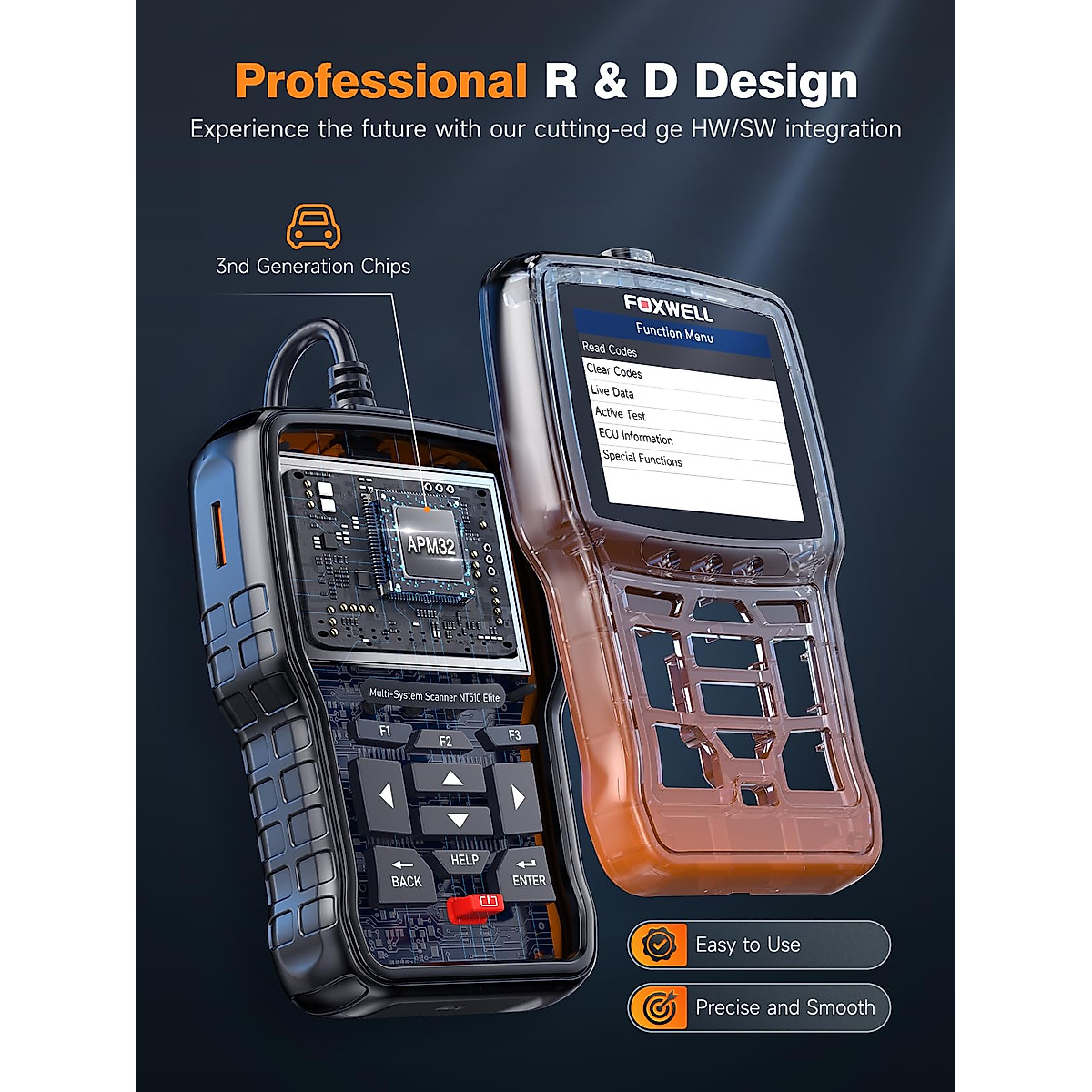 FOXWELL NT510 Elite fit for Mercedes-Benz MB Sprinter OBD2 Scanner Diagnostic Scan Tool Full System ABS SRS ESP BAS AC Car Code Reader with Bi-Directional All Service Oil EPB Reset Air Suspension