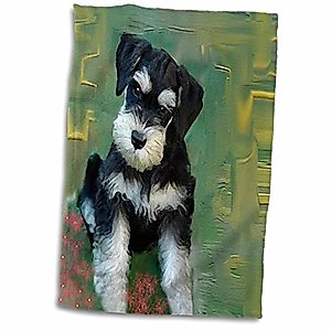 3D Rose Miniature Schnauzer Towel, 15 x 22