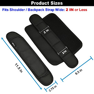 Cosmos 2 Pcs Shoulder Strap Pad Backpack Straps Pads Universal Cushion Shoulder Pad Replacement for Laptop Bag, Messenger Bag, Travel Duffel Bag, Guitar Bag/Car Seat Shoulder Strap Bag Strap Padding