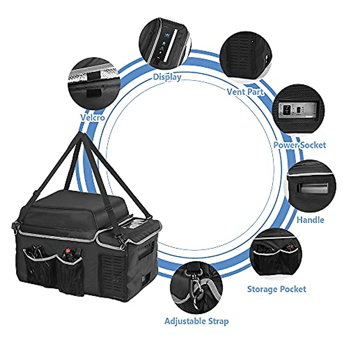 F40C4TMP Insulated Protective Cover Transit Bag for 24 Quart Portable Refrigerator Fridge