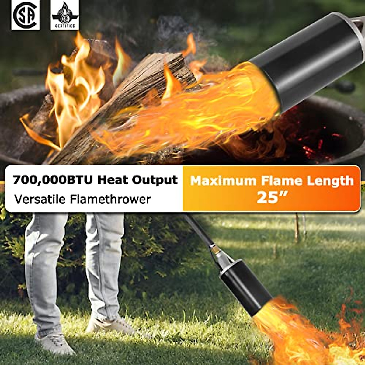 Singry Propane Torch Weed Burner,Connect 5-100Lb Propane Tank,Weed Torch Propane Burner Self Igniting,Flame Thrower Fire Gun,Weed Burner Torch for Propane Tank,Propane Weed Torch,Blow torch,Roof Torch