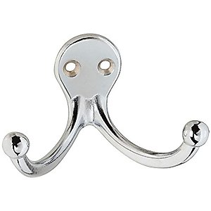 National Hardware N274-225 MPB163 Double Clothes Hooks in Chrome, 2 pack