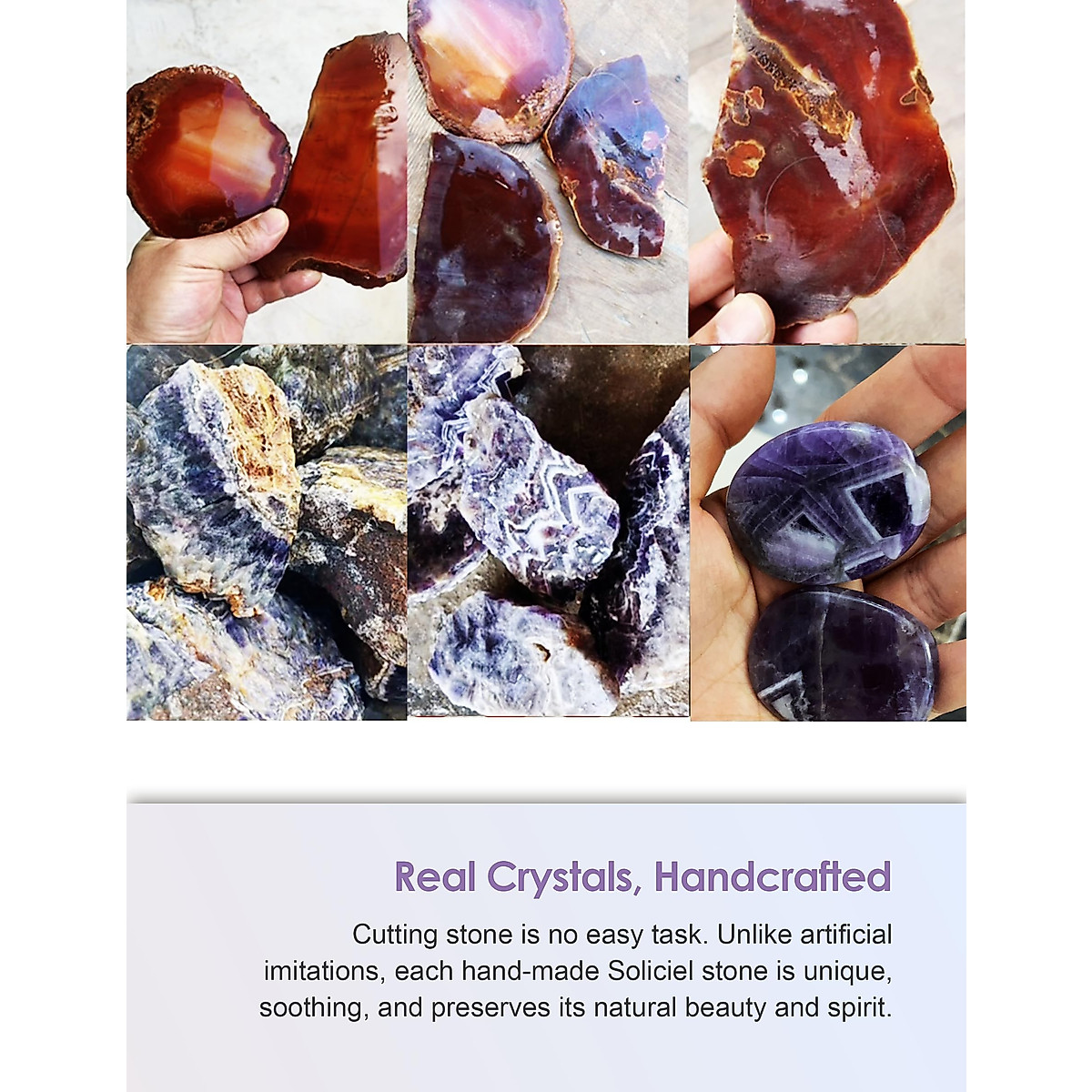 SOLICIEL Amethyst Crystal Pocket Hug, Get Well Gifts for Best Friends Thinking of You Long Distance Gifts Just Because Gift for Women Men Christmas Stocking Stuffers