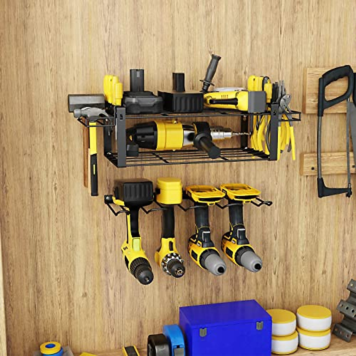 Godboat Power Tool Organizer, Garage Storage for Mens Gifts, Tool Storage as Dad Gifts, Wall-Mount Garage Organization, Floating Shelves for Tool Box & Pegboard, Cool Gadgets, Fathers Day Dad Gifts