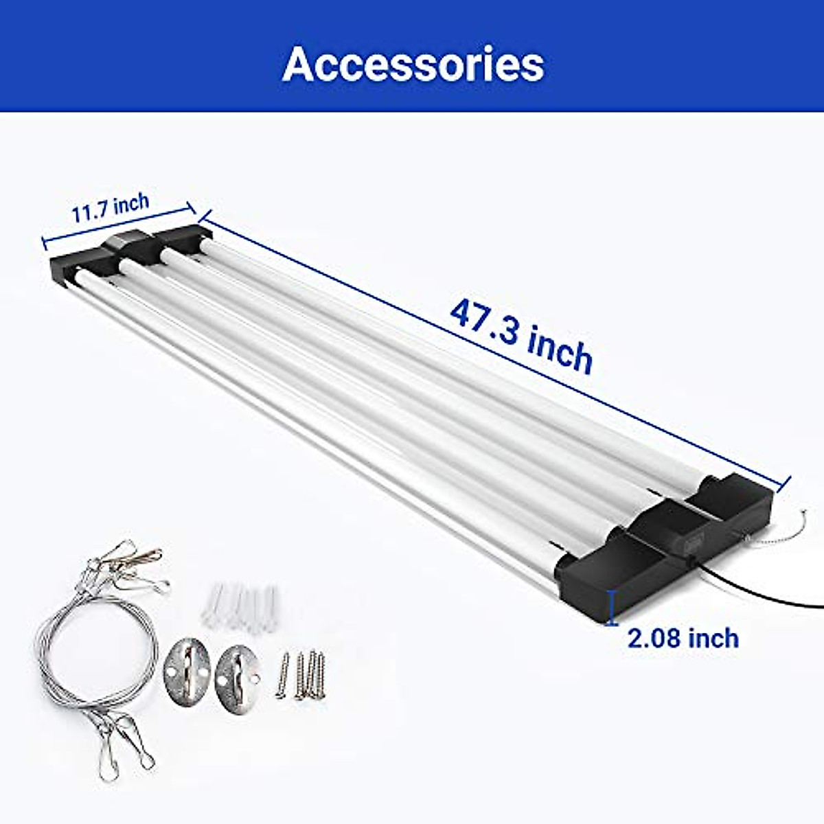 FAITHSAIL Linkable 4FT LED Low Bay Shop Light, 48 Inch 5000K Daylight Utility Shop Light for Workshop, 4 Lamp 80W 9000lm, 250W Fluorescent Equivalent, Linear Hanging Lights Fixture, 1 Pack