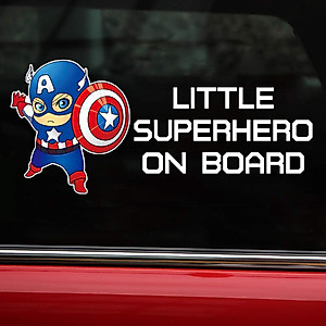Meitinalife Little Superhero Baby on Board Stickers Reflective Kids ON Board Car Stickers and Decals Baby in Car Styling Windshield Window Vinyl Stickers for Car Body Door Decoration 3.93"x7.8"(14)