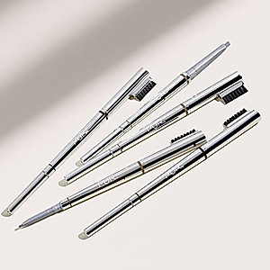 PÜR MINERALS Arch Nemesis 4-in-1 Dual-Ended Brow Pencil, Self-Sharpening Component, Built-In Brow Grooming Comb, Conditions & Strengthens Brow Hair- Medium,1 Count (Pack of 1)