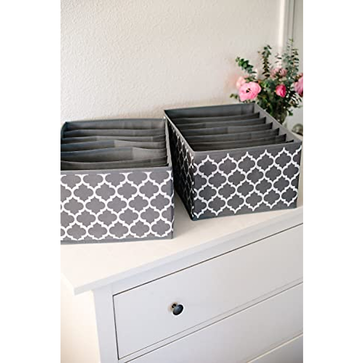 Three Sweet Peas Co XL Jeans Organizer for Closet I Clothes Organizer for Folded Clothes I Drawer Organizer for Clothing | Wardrobe Clothes Organizer for Jeans Grey