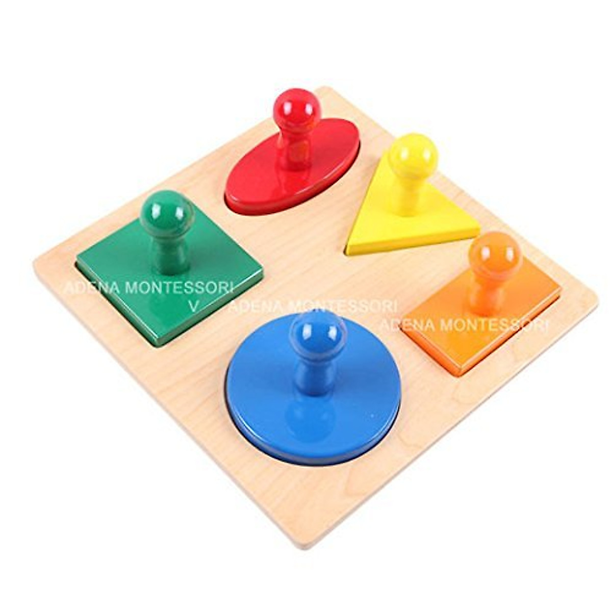 Shape Puzzles Adena Motessori 5-Shape Preschool Equipment Early Development Baby Toy