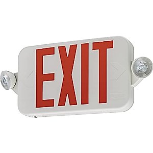 Lithonia Lighting RD M6 ECRG LED Emergency Light/Exit Combo Red/Green switchable, Round Lamp Heads, White