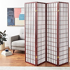 ORE International 4-Panel Room Divider, Cherry