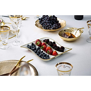 Wooden Salad Servers With Gold Handle