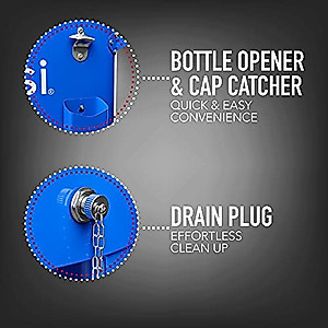 Permasteel Pepsi Outdoor Patio Cooler with Wheels | 80-Quart Rounded Beverage Rolling Cooler, PS-A207-80PE-BL, for Backyard Deck, Outside Indoor Outdoor Drink Cart, Pepsi Blue