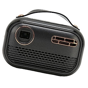 Video Projector, 3D Image 5G WIFI 4K Support Mini Projector for Outdoor for Car (Black)