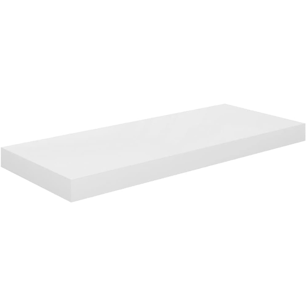 vidaXL Set of 4 High Gloss White Floating Shelves - Durable Honeycomb MDF with Metal Frame - 23.6"x9.3"x1.5"