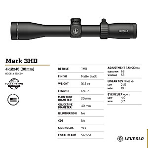 Leupold Mark 3HD 4-12x40mm Side Focus Riflescope