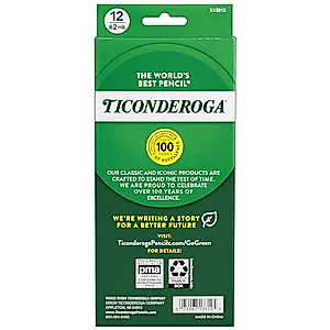 Ticonderoga Wood-Cased Pencils, Unsharpened, 2 HB Soft, Yellow, 12 Count